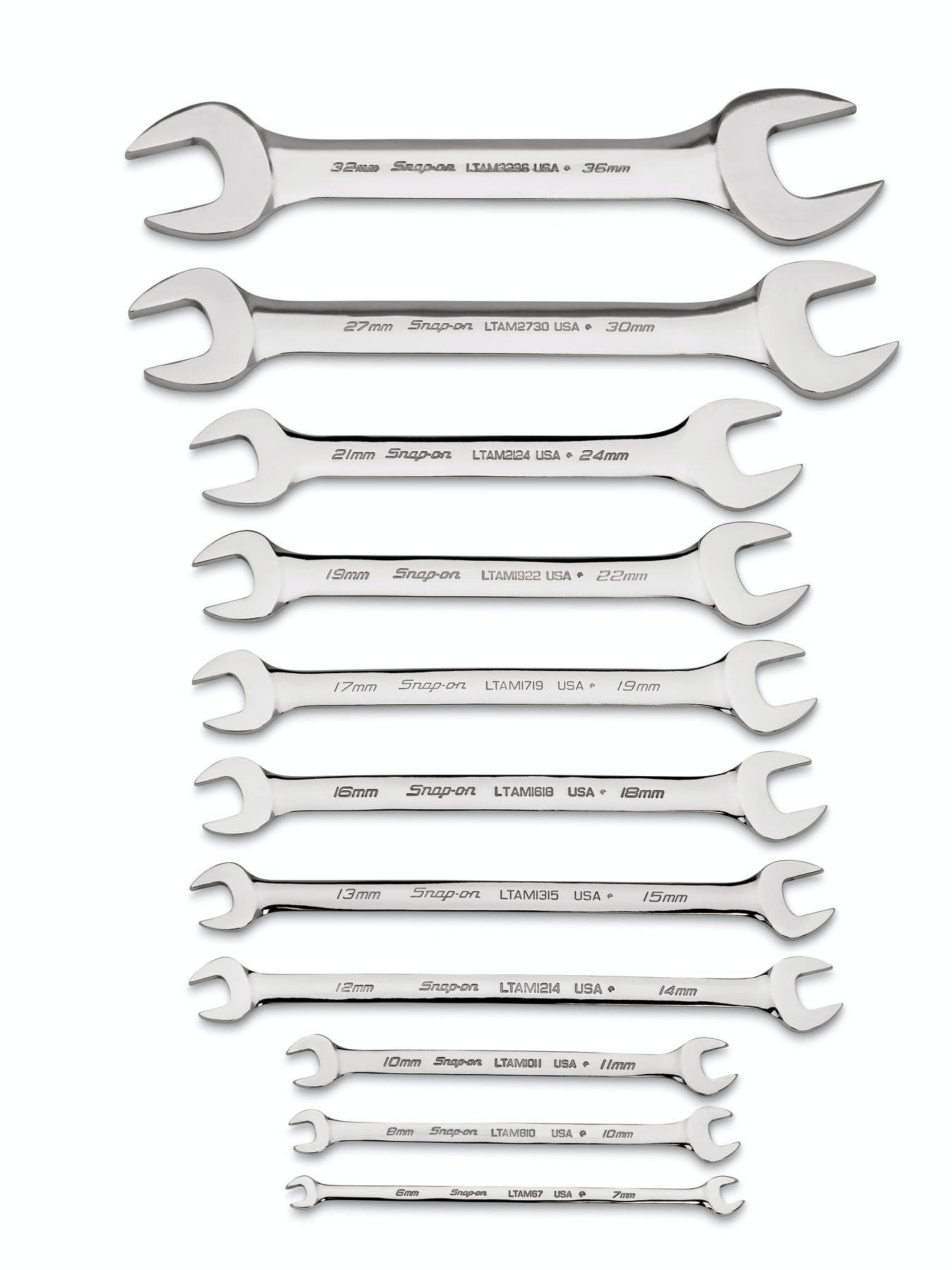 11 Pc Metric 15° Offset Low Torque Slimline Open-end Wrench Set (6-36 ...
