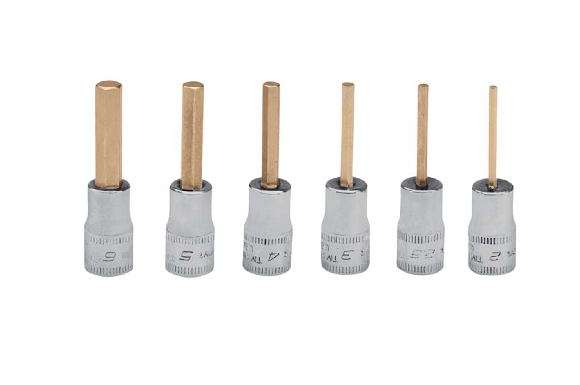 6 Pc 1/4" Drive Metric Standard Hex Bit Socket Set (2-6 Mm) - 106ETMAMY ...