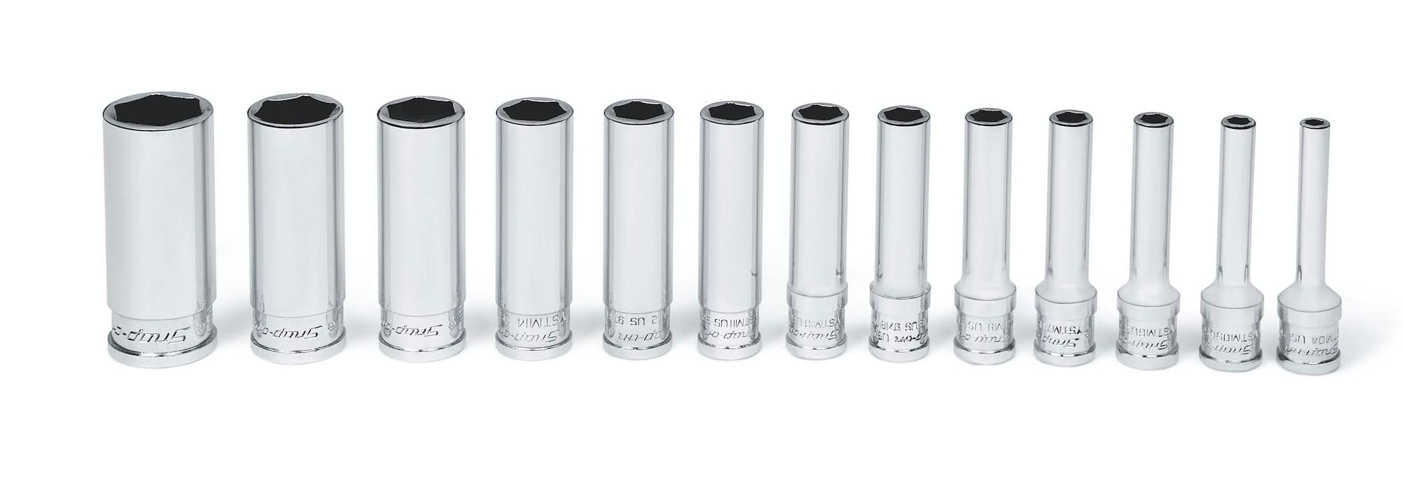 13 Pc 1/4" Drive 6-point Sae Flank Drive® Xtra Deep Socket Set (1/8-5/8 ...