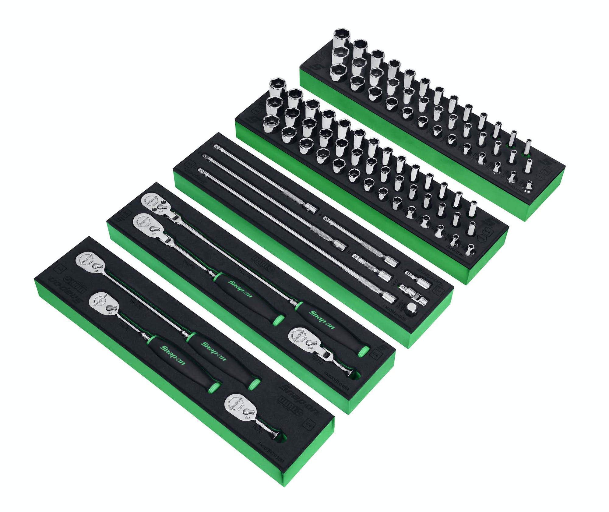 95 Pc 1/4" Drive Soft Grip General Service Foam Set (green ...