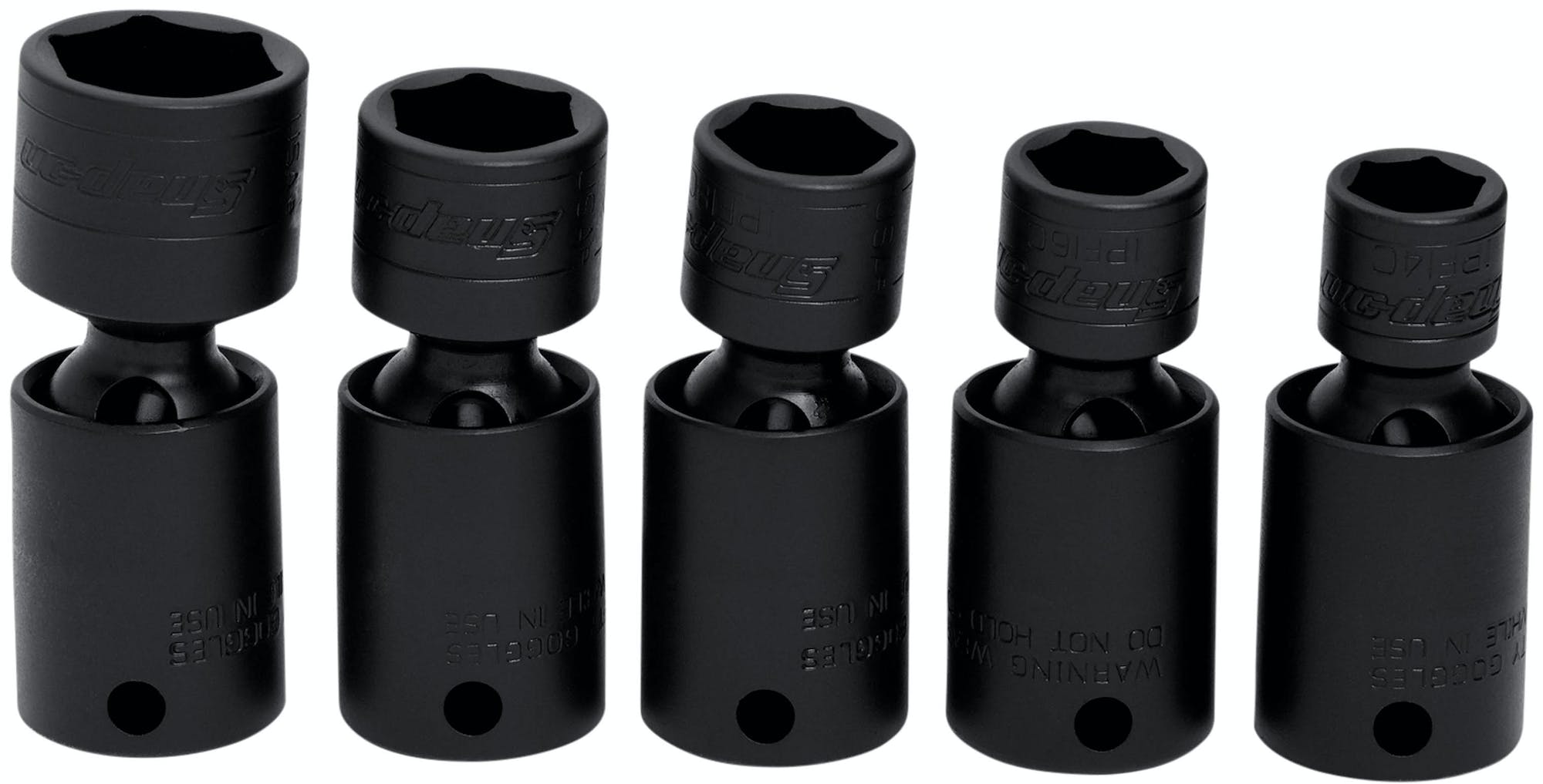 5 Pc 3/8" Drive 6-point Sae Flank Drive® Shallow Impact Swivel Socket ...