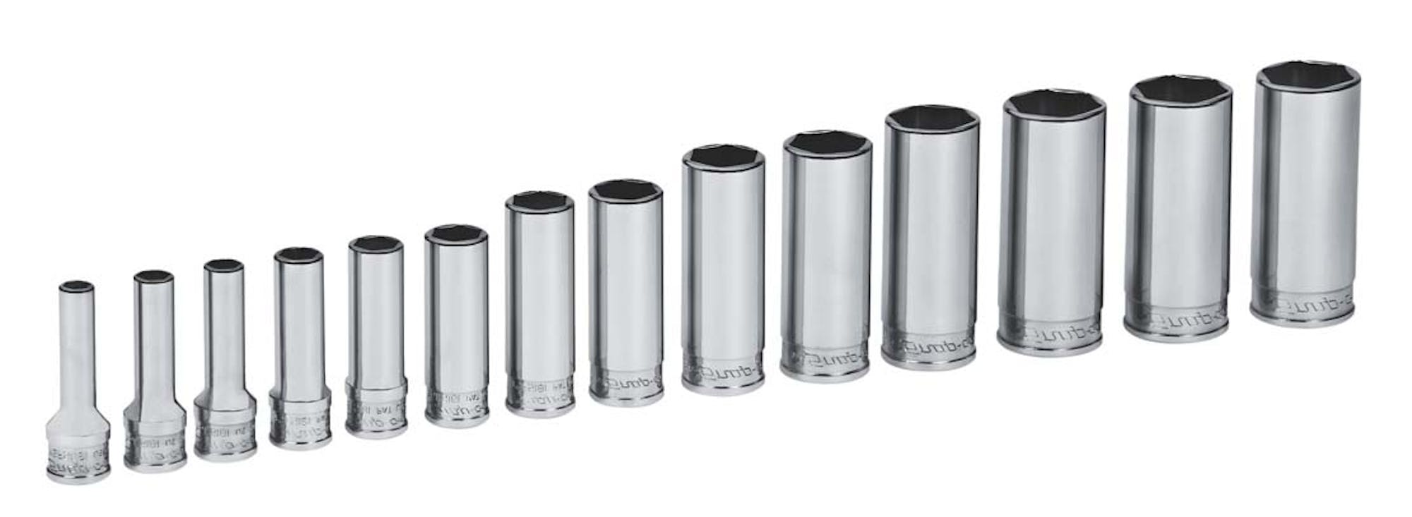 14 Pc 3/8" Drive 6-point Sae Flank Drive® Xtra Deep Socket Set (1/8-1 ...