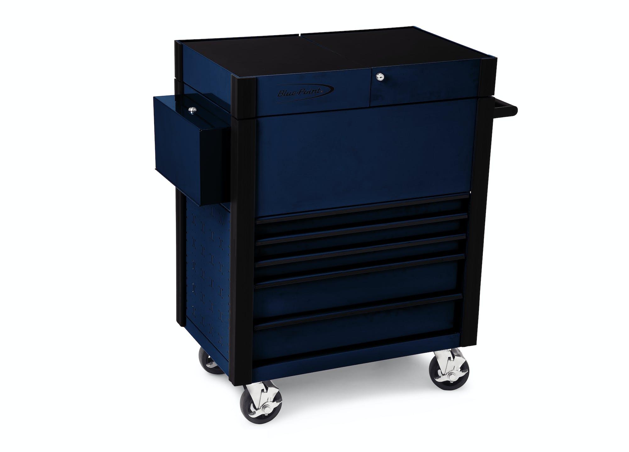 32" Five-drawer Sliding Lid Shop Cart (blue-point®) (royal Blue With ...